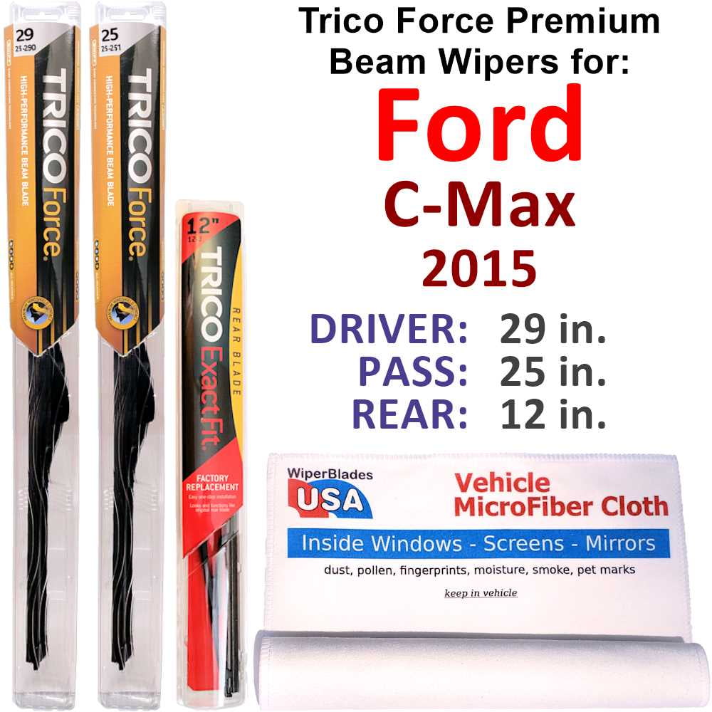 2015 Ford C-Max Performance Beam Wipers (Set of 3) w/Rear Wiper ...