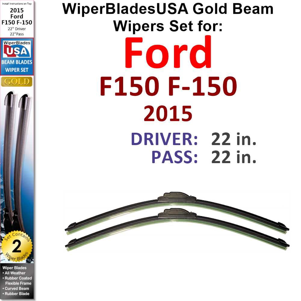 2015 Ford F150 F-150 Beam Wiper Blades Wipers WBUSA (Set of 2 ...