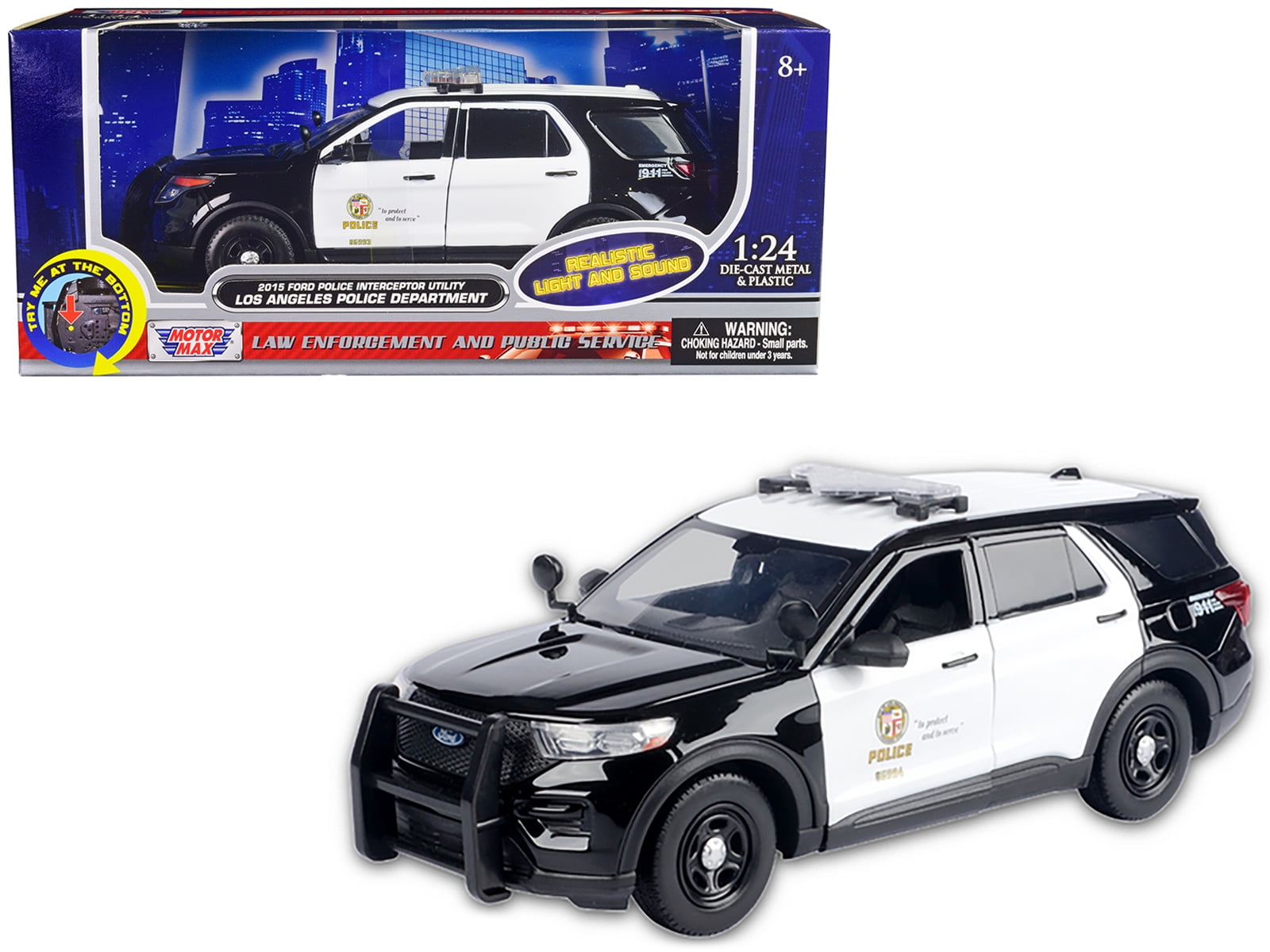 2015 Ford Police Interceptor Utility Black and White "LAPD" w/Lights ...