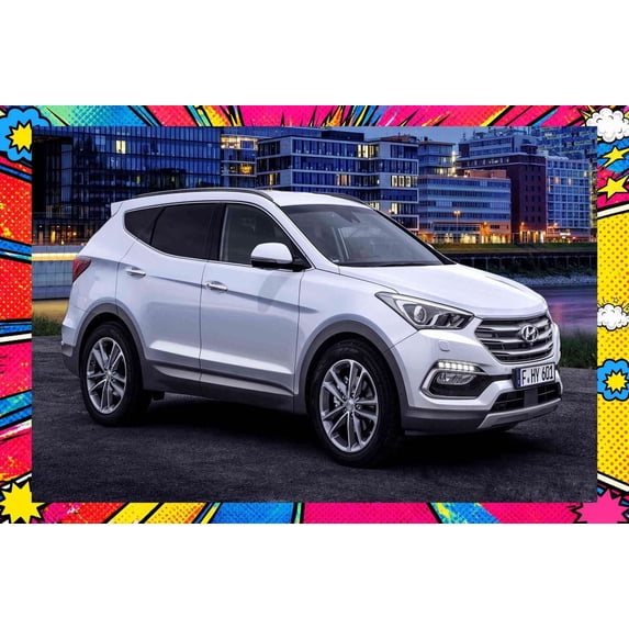 2015 Hyundai Santa Fe - Pop Art Edition | 12x18 Inch Laminated Poster ...