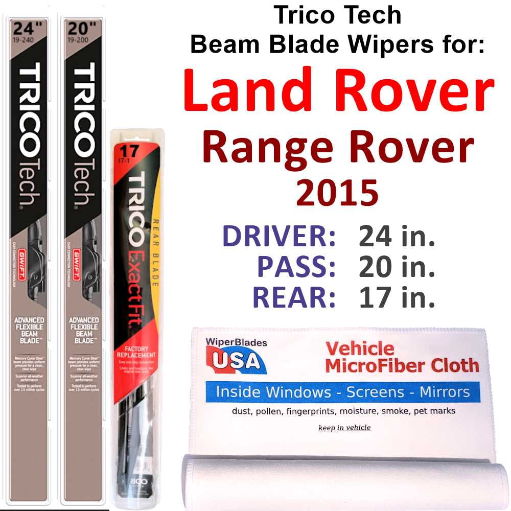 2015 Land Rover Range Rover Beam Blade Wipers (Set of 3) w/Rear Wiper ...