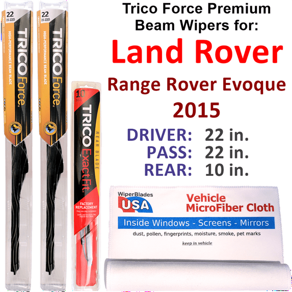 2015 Land Rover Range Rover Evoque Performance Beam Wipers (Set of 3) w ...