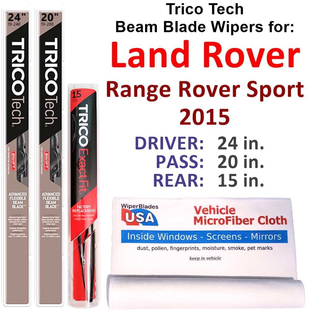 2015 Land Rover Range Rover Sport Beam Blade Wipers (Set of 3) w/Rear ...