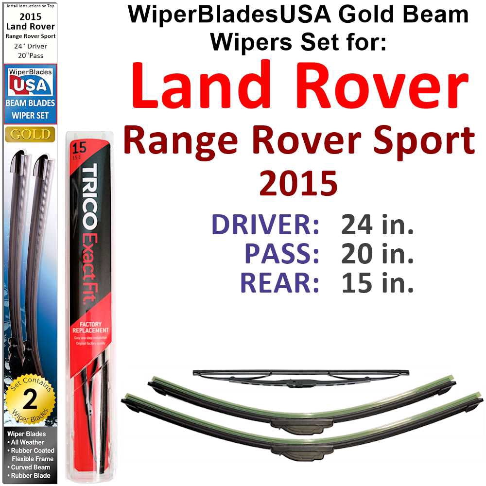 2015 Land Rover Range Rover Sport Beam Wiper Blades Wipers WBUSA (Set ...