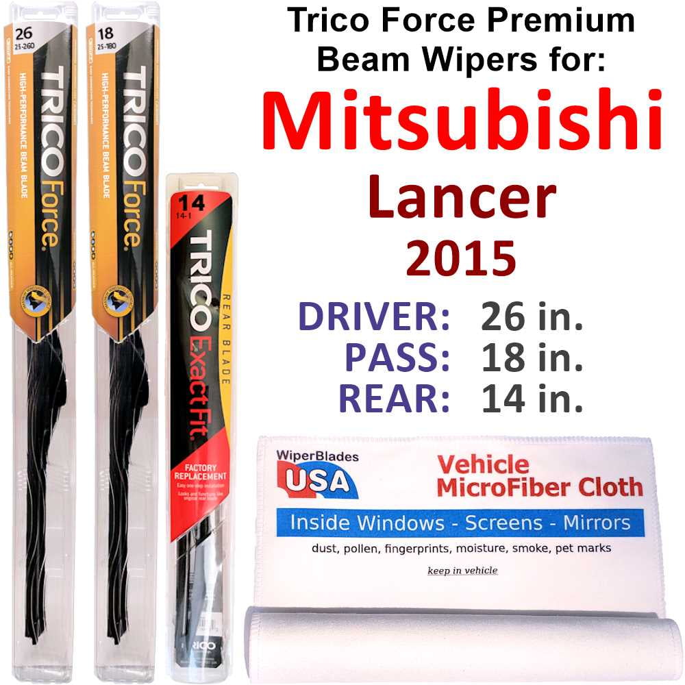 2015 Mitsubishi Lancer Non-Ralliart Performance Beam Wipers (Set of 3 ...