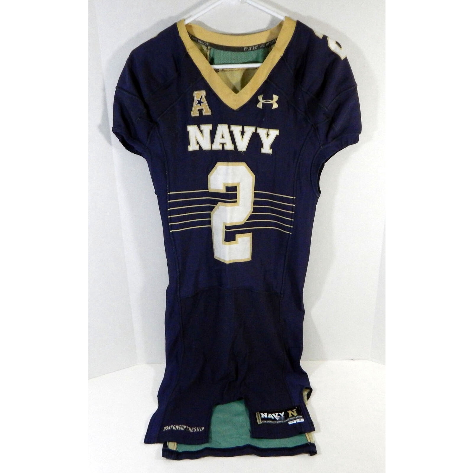 2015 Navy Academy Midshipmen #2 Game Used Navy Jersey Name Plate ...