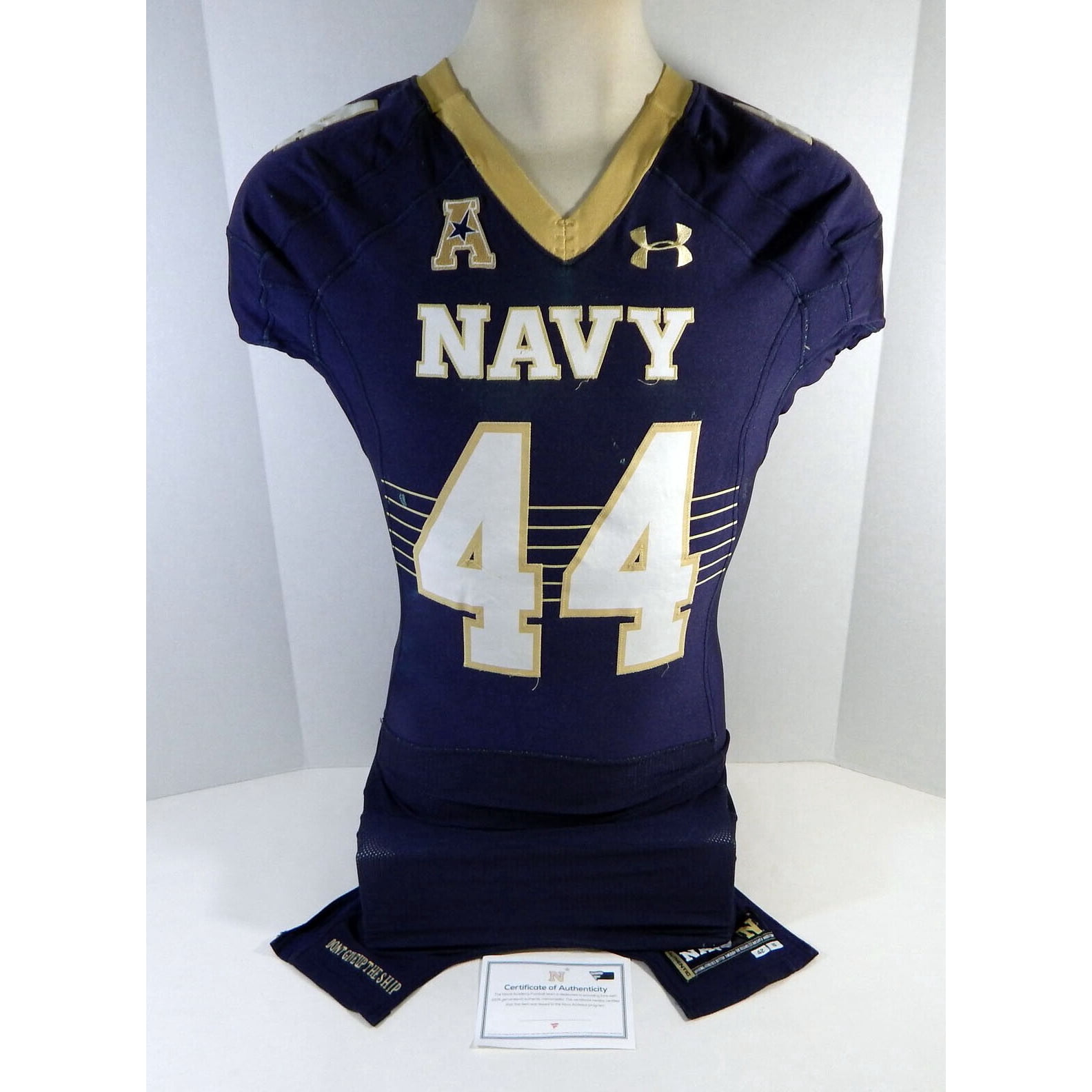 2015 Navy Academy Midshipmen #44 Game Used Navy Jersey Name Plate ...