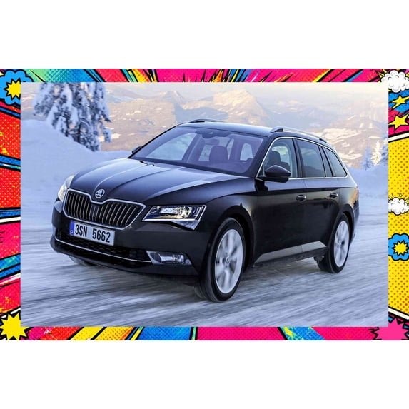 2015 Skoda Superb Combi Style B - Pop Art Edition | 12x18 Inch ...