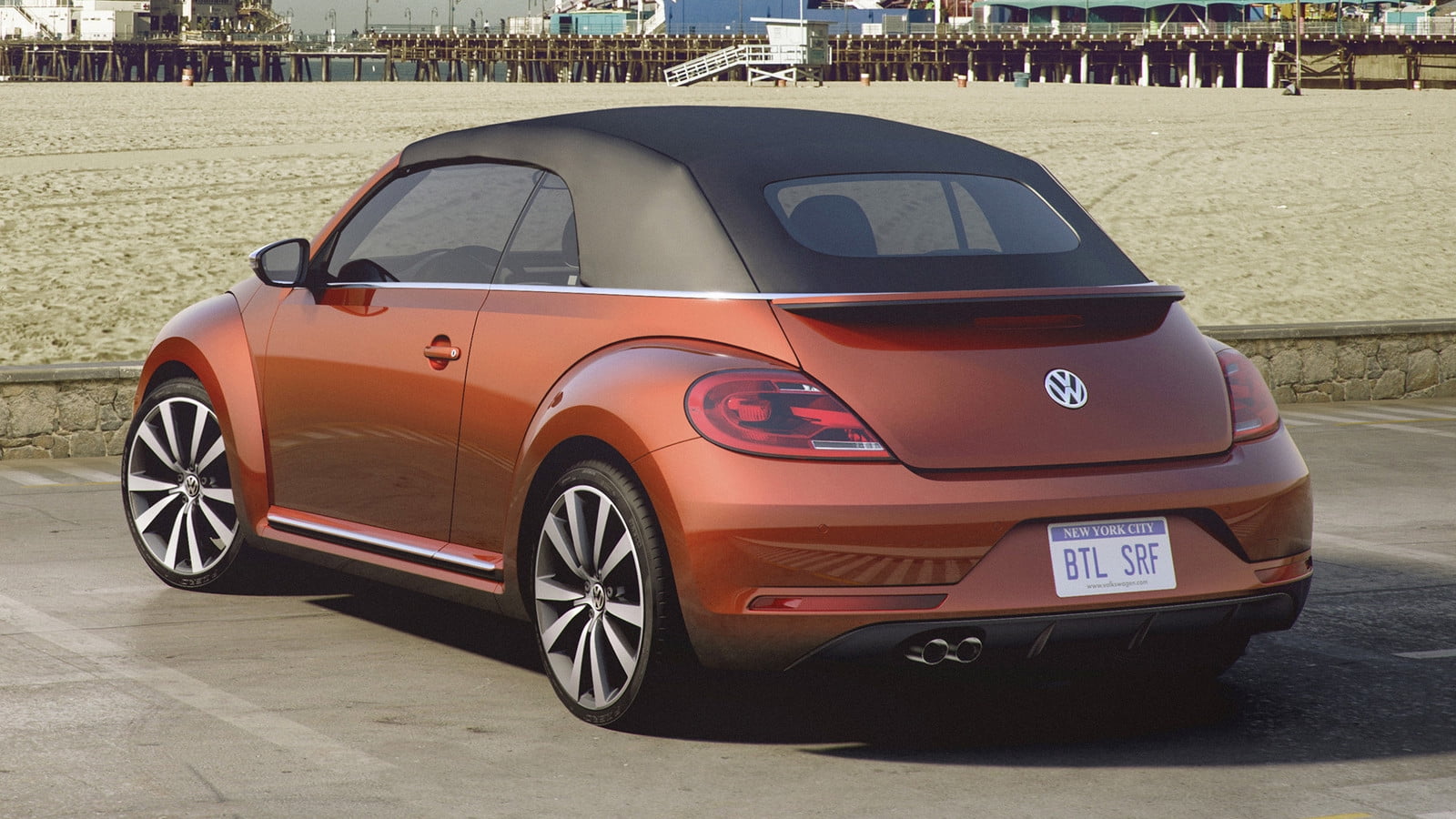 2015 Volkswagen Beetle Cabriolet Wave Concept Car Poster - 12x18 Inch ...
