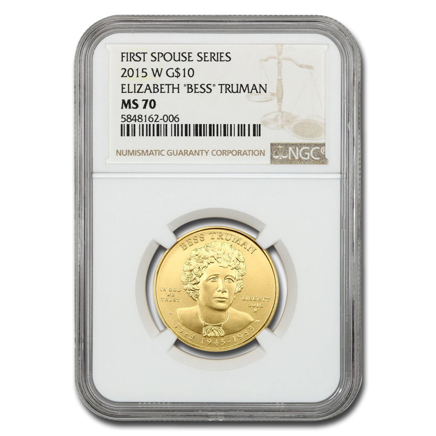 2015-W 1/2 oz Gold Bess Truman MS-70 NGC - Walmart.com