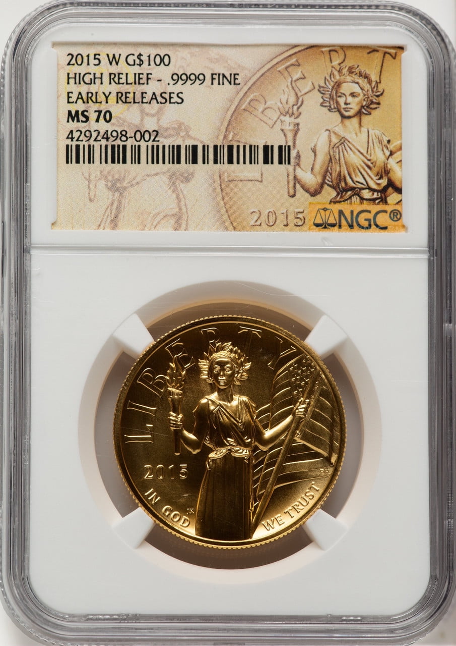 2015-W G$100 American Liberty High Relief ER 2015 HR Label NGC MS70 - Walmart.com