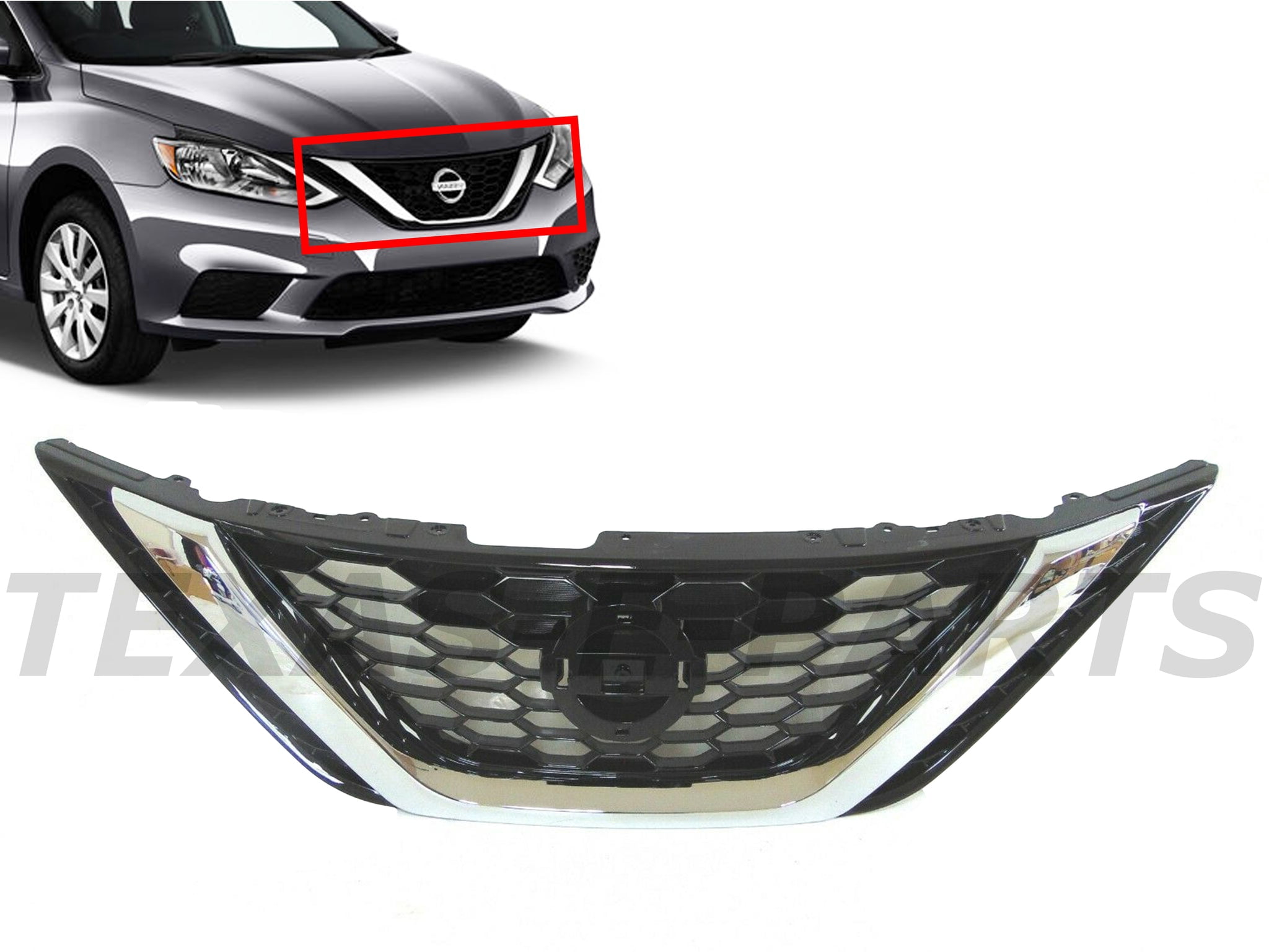 2016 2017 2018 2019 Compatible With Sentra Grille Front Bumper Upper ...