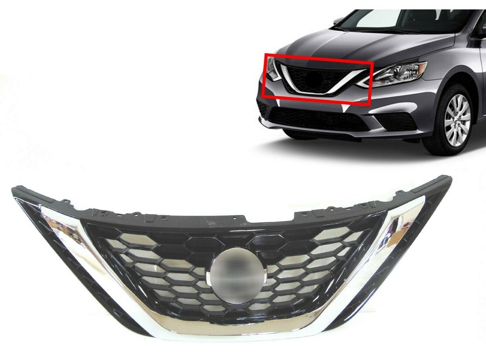 2016 2017 2018 2019 Compatible With Sentra SR Front Bumper Upper Grille ...