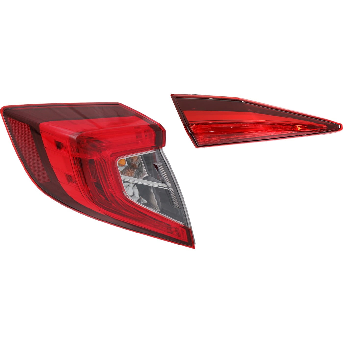 2016-2018 for Civic Tail Light Driver Side Inner & Outer, Set of 2 ...