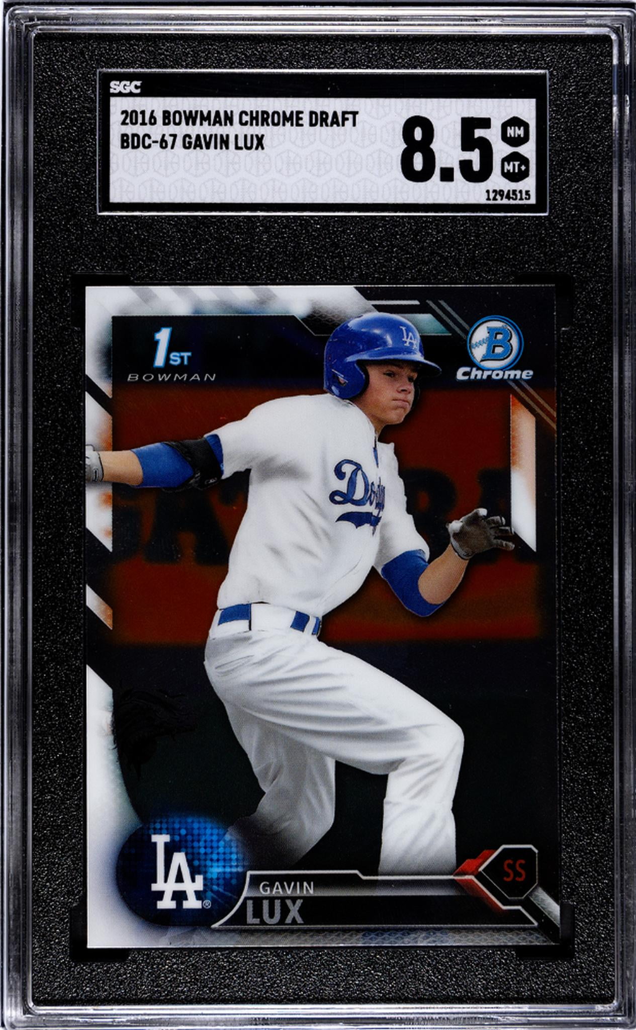 2016 Bowman Chrome Draft Gavin Lux #BDC-67 SGC 8.5 - Walmart.com