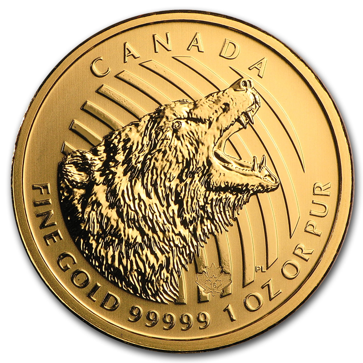2016 Canada 1 oz Gold Roaring Grizzly .99999 BU (Dmgd/No Assay ...