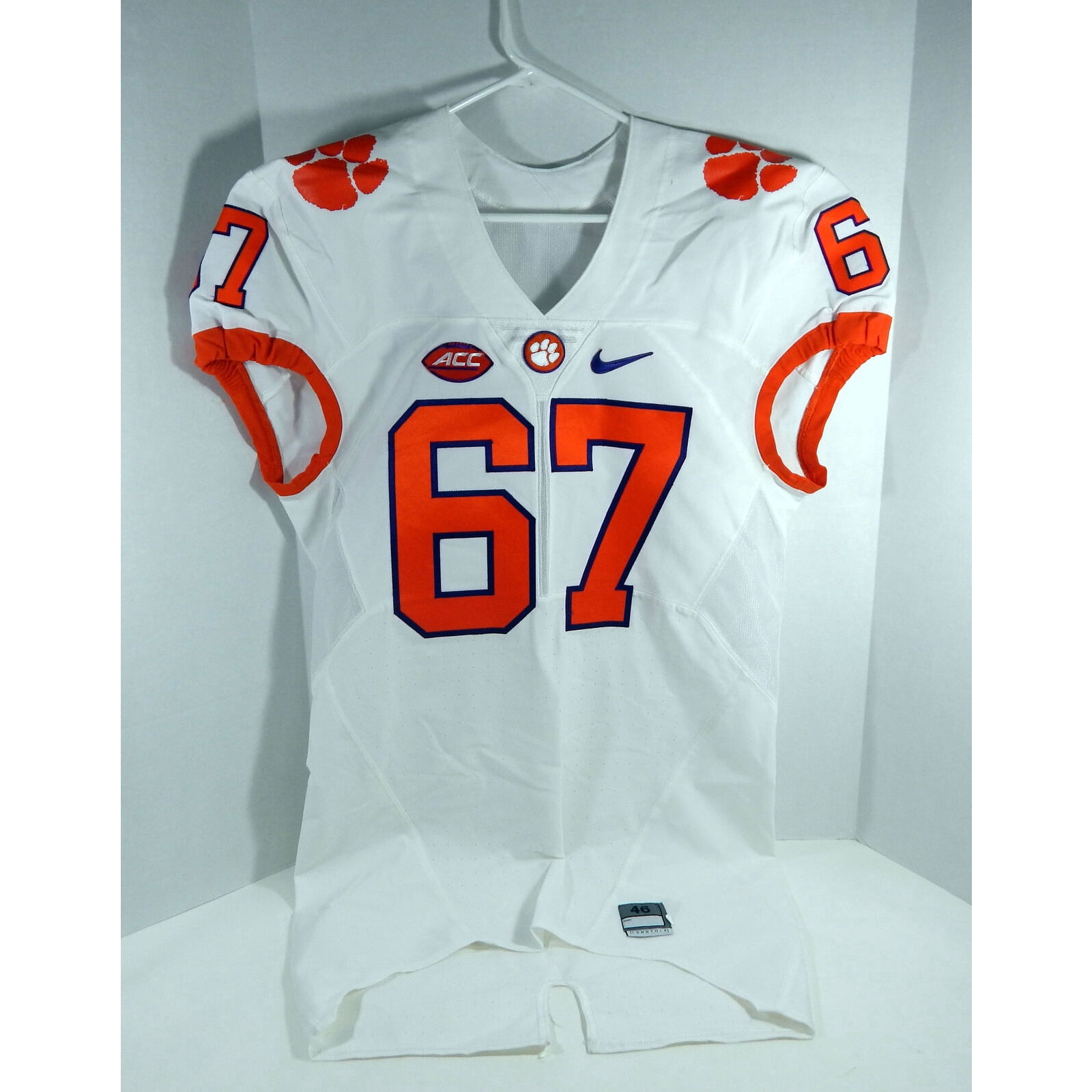 2016 Clemson Tigers Albert Huggins #67 Game Used White Jersey Name ...