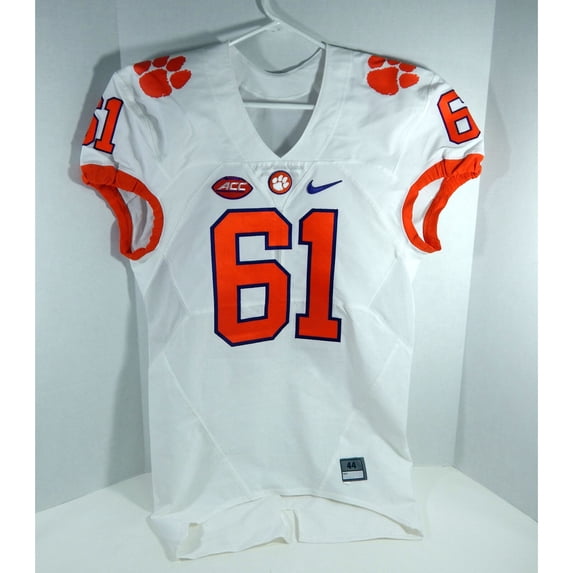 2016 Clemson Tigers Kaleb Bevelle #61 Game Used White Jersey Name Plate ...