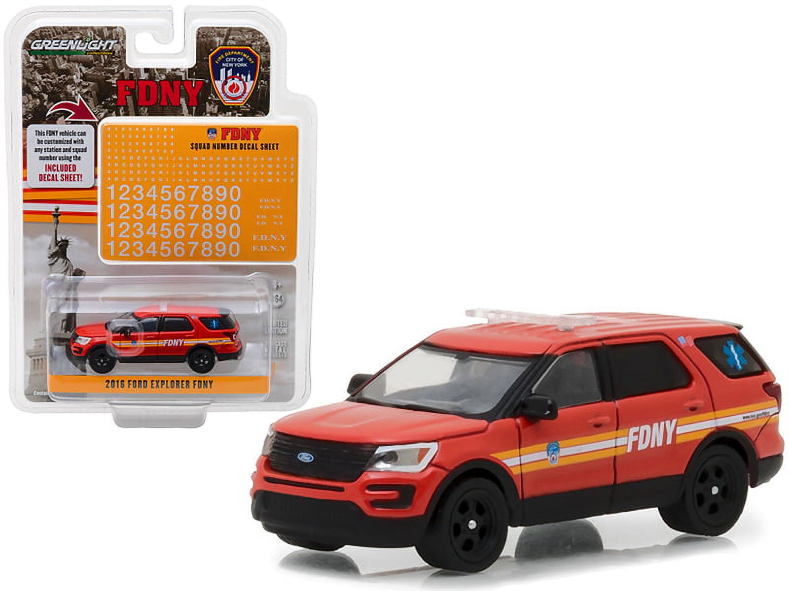 2016 Ford Explorer Fire FDNY with FDNY Squad Number Decal Sheet Hobby ...