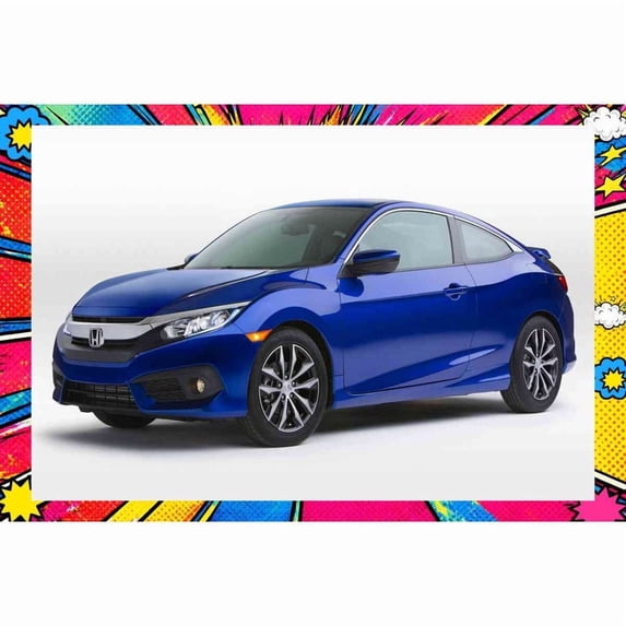 2016 Honda Civic Coupe - Pop Art Edition | 24x36 Inch Glossy Laminated ...
