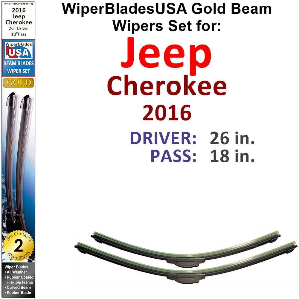 2016 Jeep Cherokee Wiper Blade Size