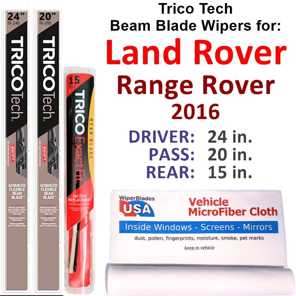 2016 Land Rover Range Rover Beam Blade Wipers (Set of 3) w/Rear Wiper ...