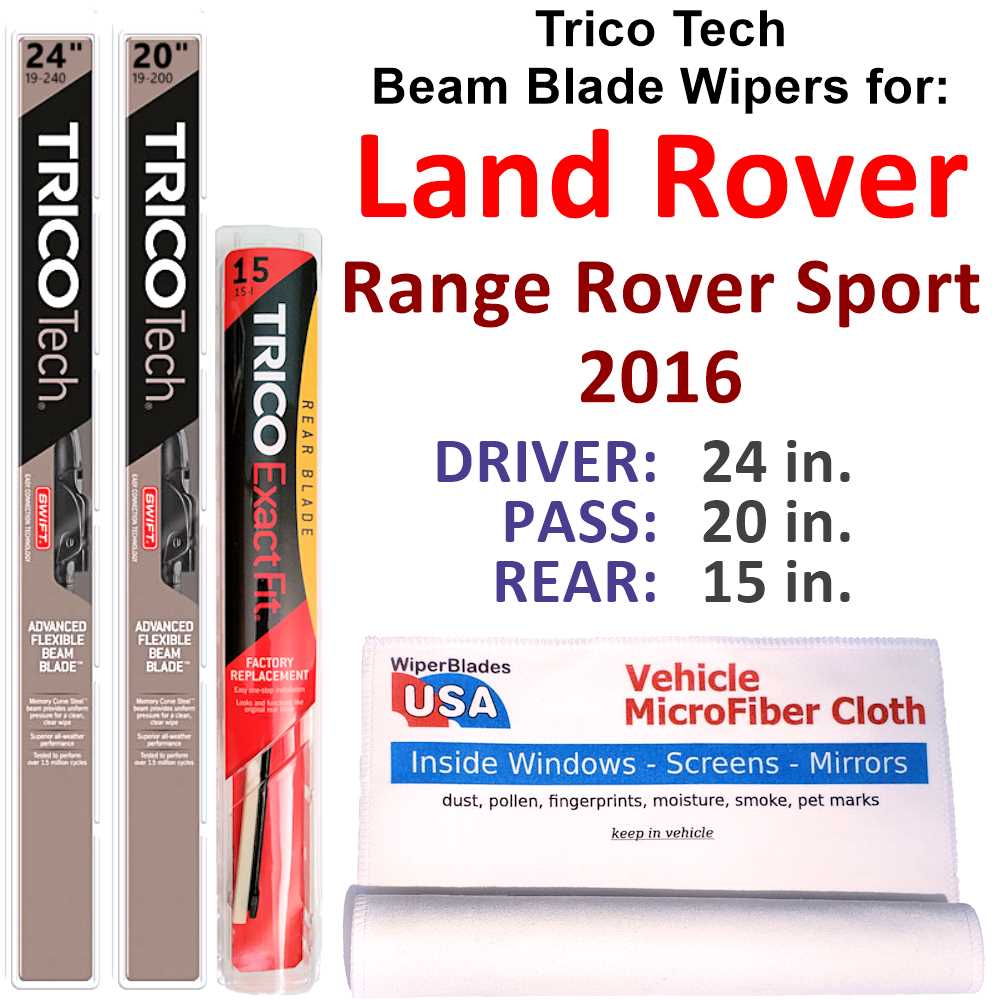 2016 Land Rover Range Rover Sport Beam Blade Wipers (Set of 3) w/Rear ...