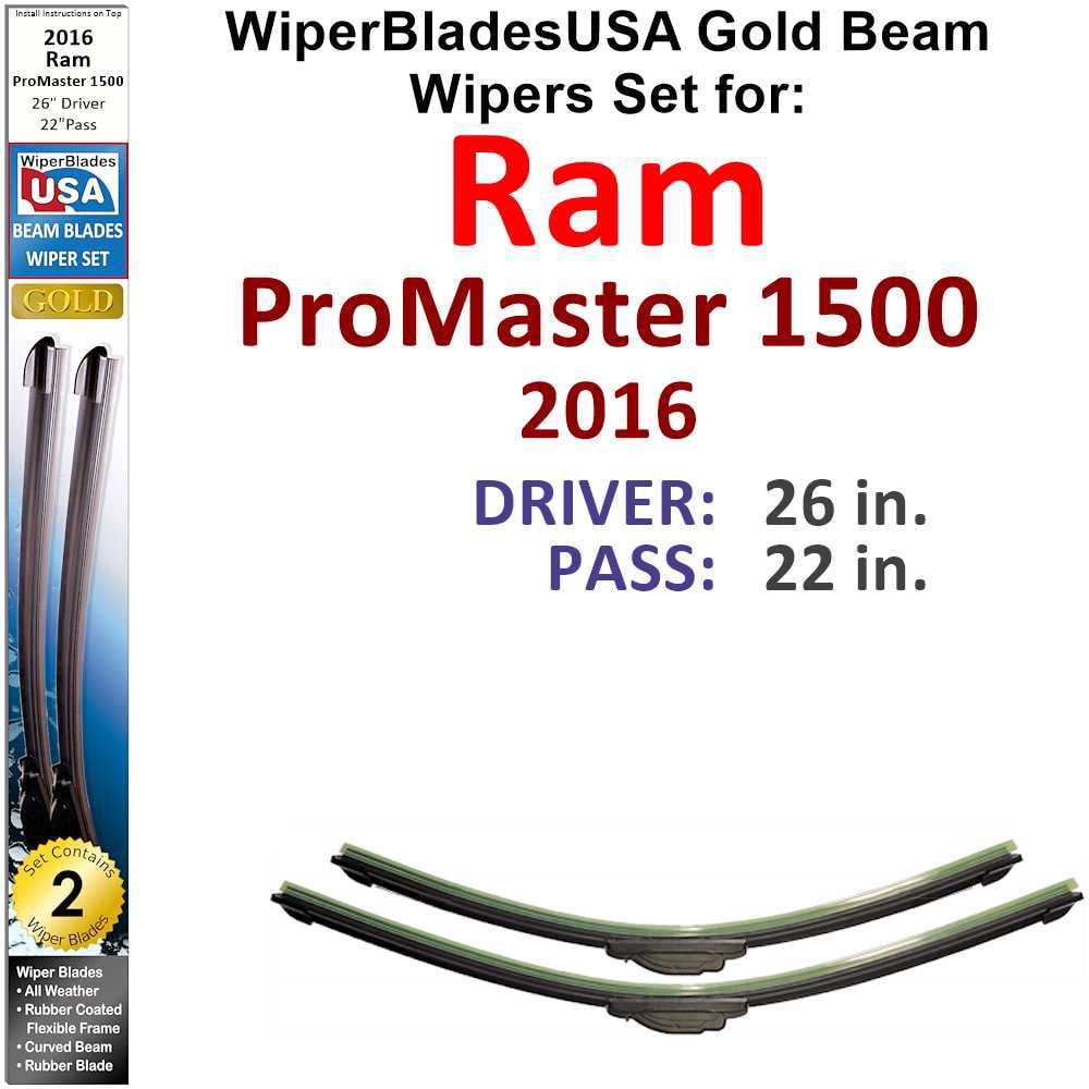 2016 Ram 1500 Wiper Blade Size