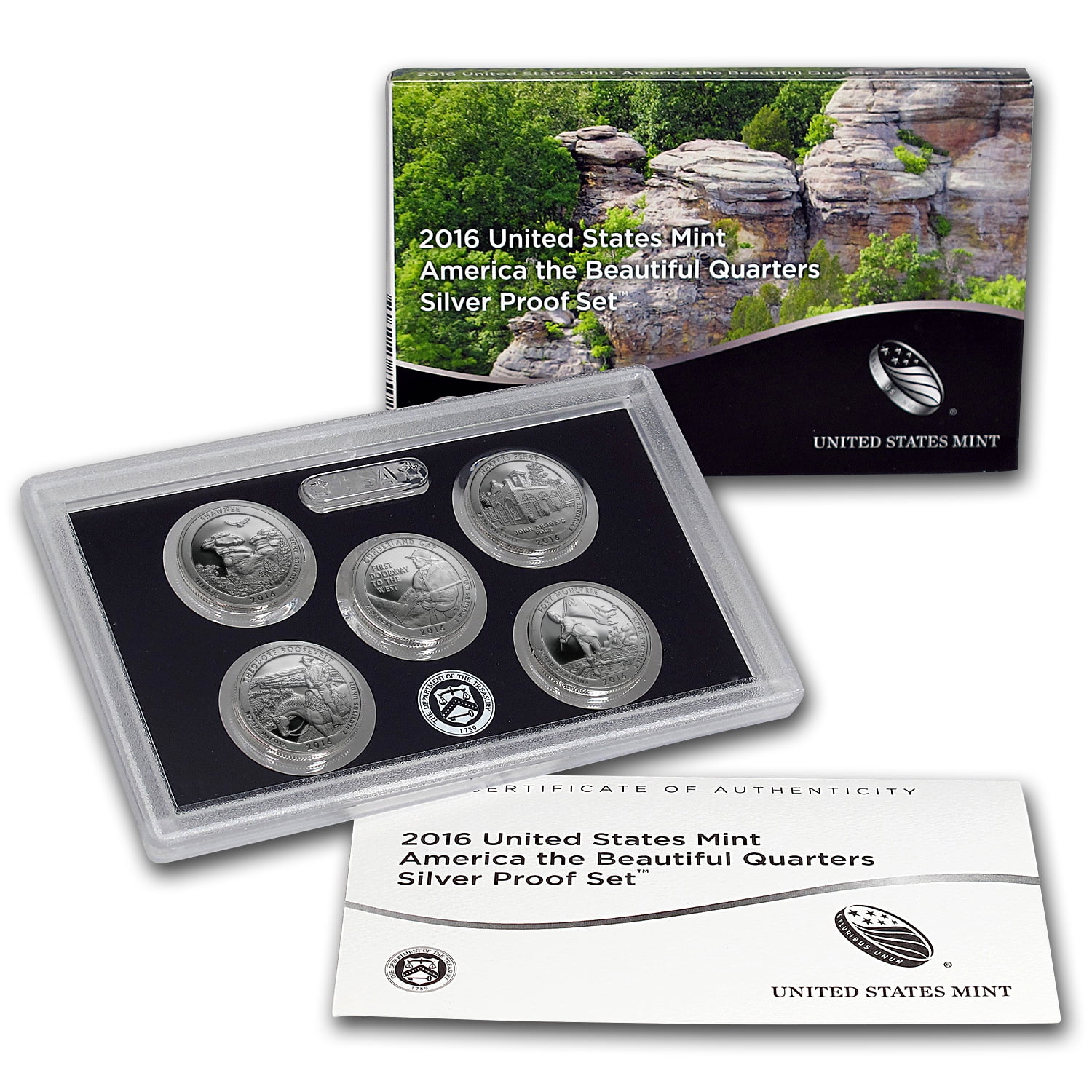 2016-S America the Beautiful Quarters Silver Proof Set - Walmart.com