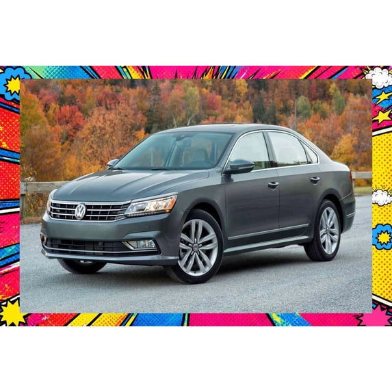2016 Volkswagen Passat Style A - Pop Art Edition | 24x36 Inch Laminated ...