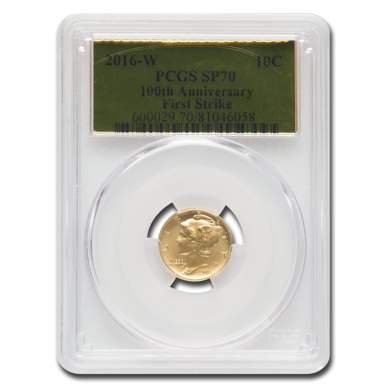 2016-W 1/10 oz Gold Mercury Dime SP-70 PCGS (FS, Gold Foil) - Walmart.com