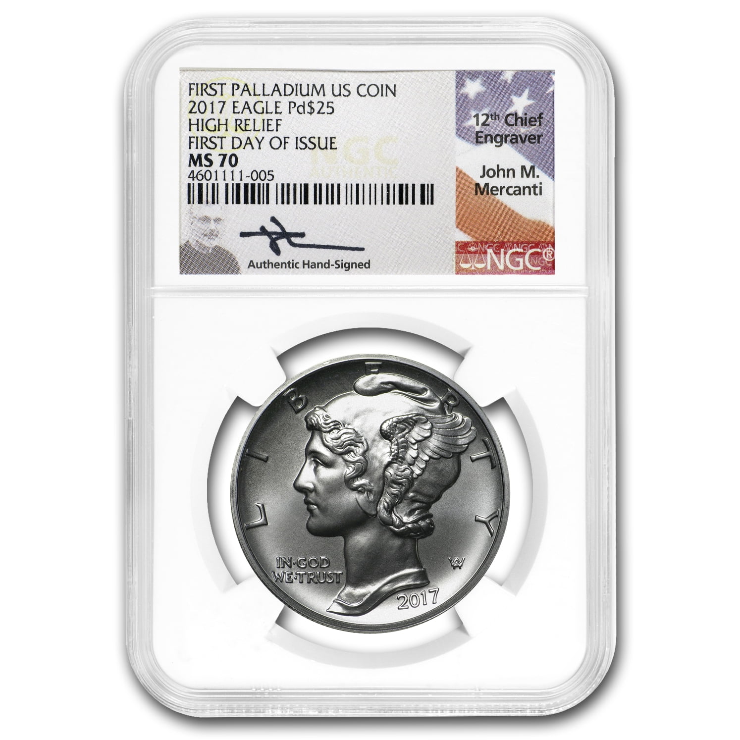 2017 1 oz American Palladium Eagle MS-70 NGC (FDI - Mercanti) - Walmart.com