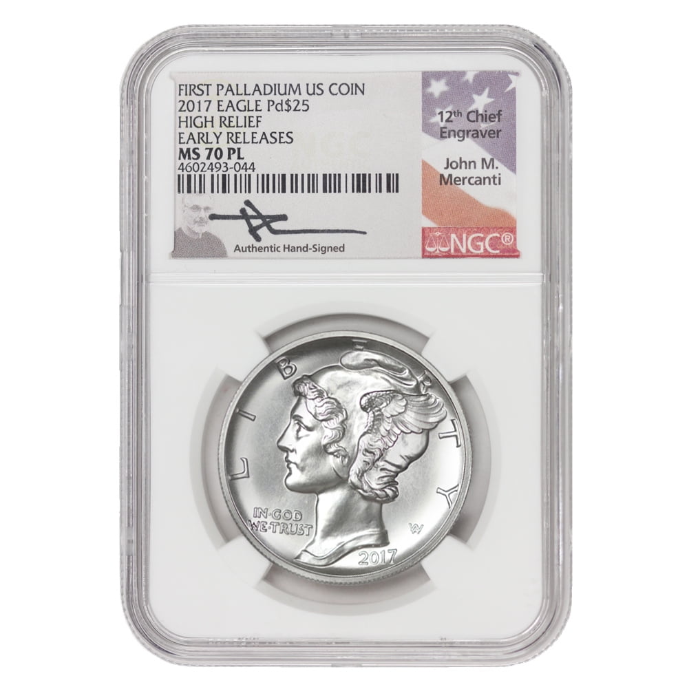 2017 1oz American Palladium Eagle Coin NGC MS70 Prooflike Early ...
