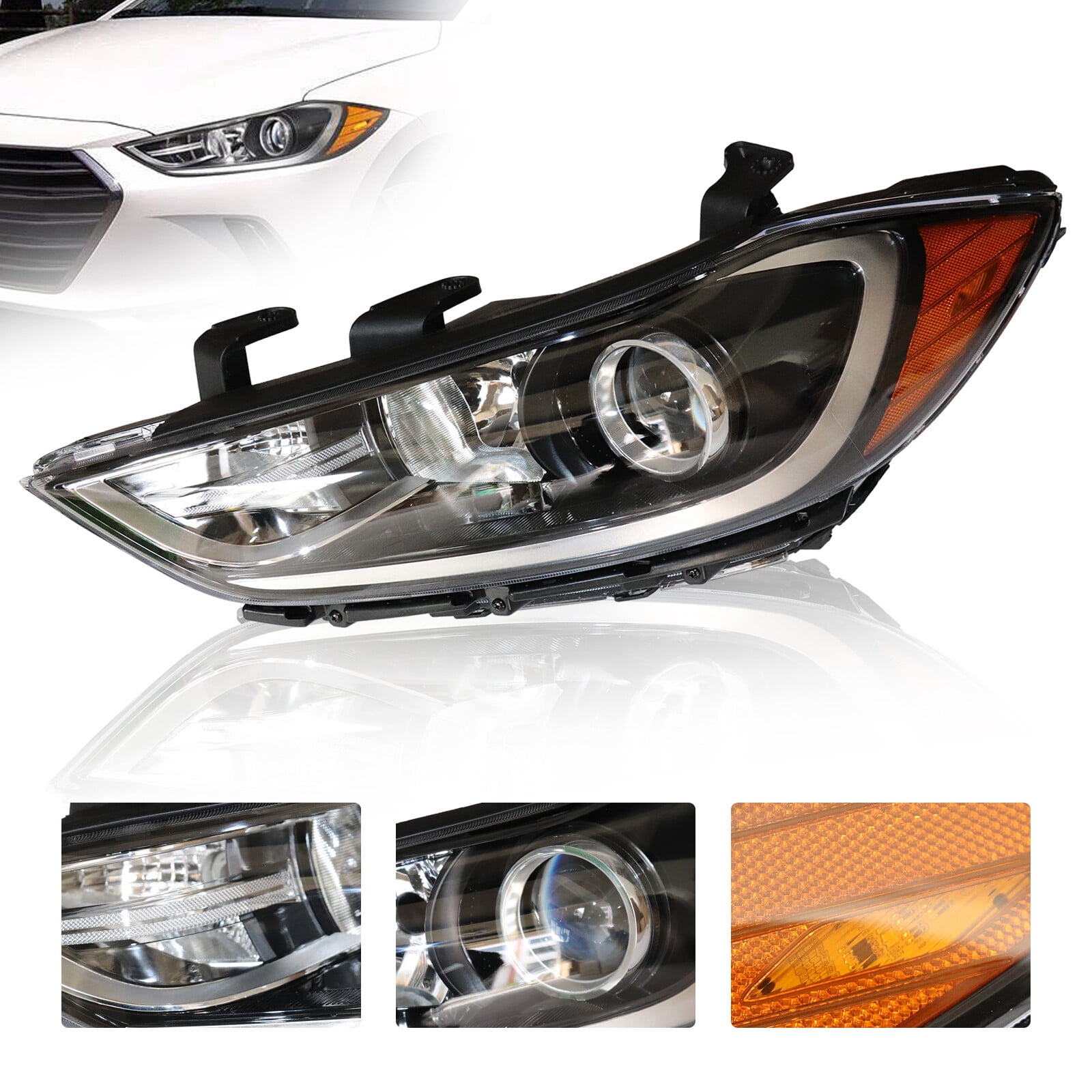 2017-2018 Hyundai Elantra Driver Side Halogen Headlight Assembly ...