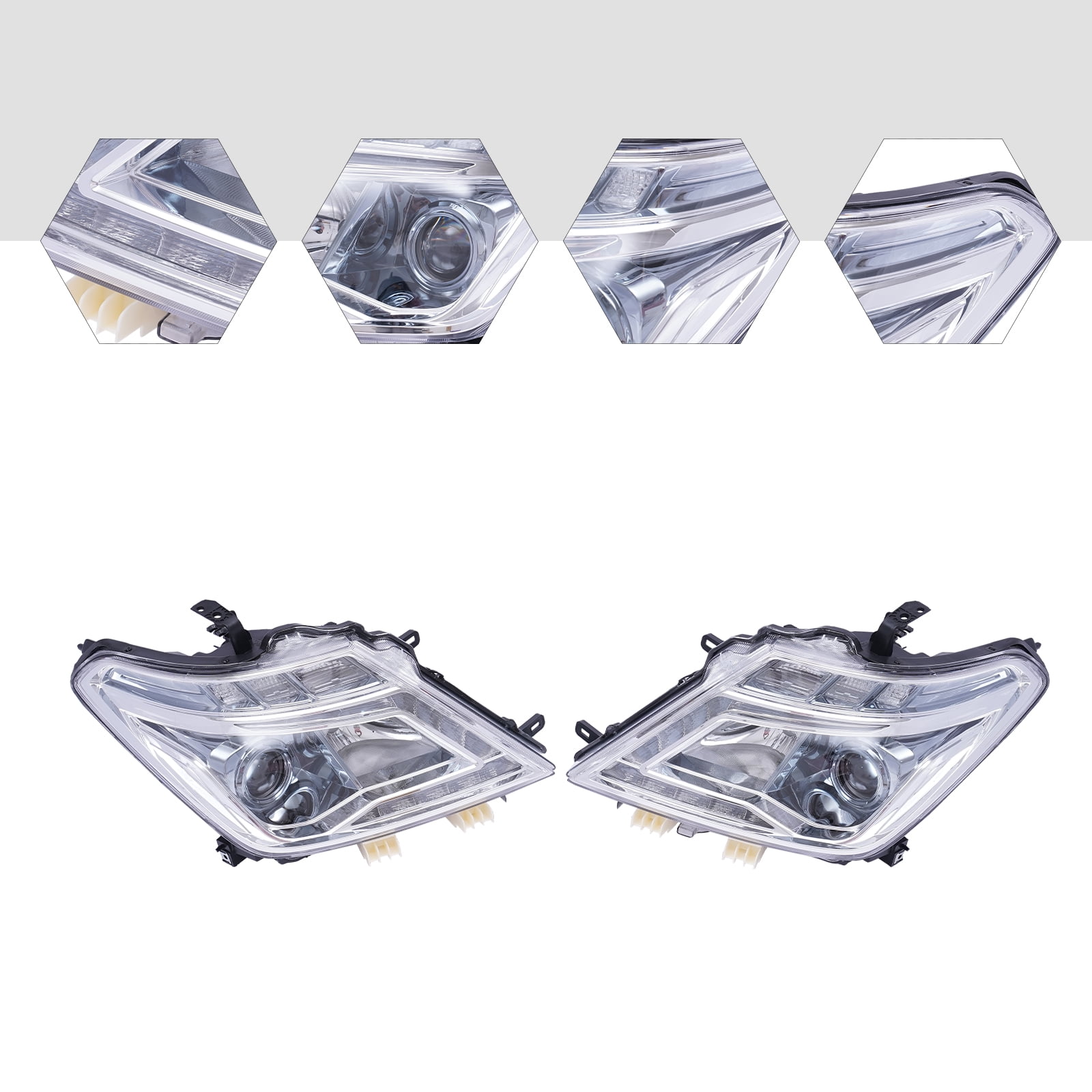 2017-2020 Nissan Armada LED & Halogen Headlight Set, Left & Right ...