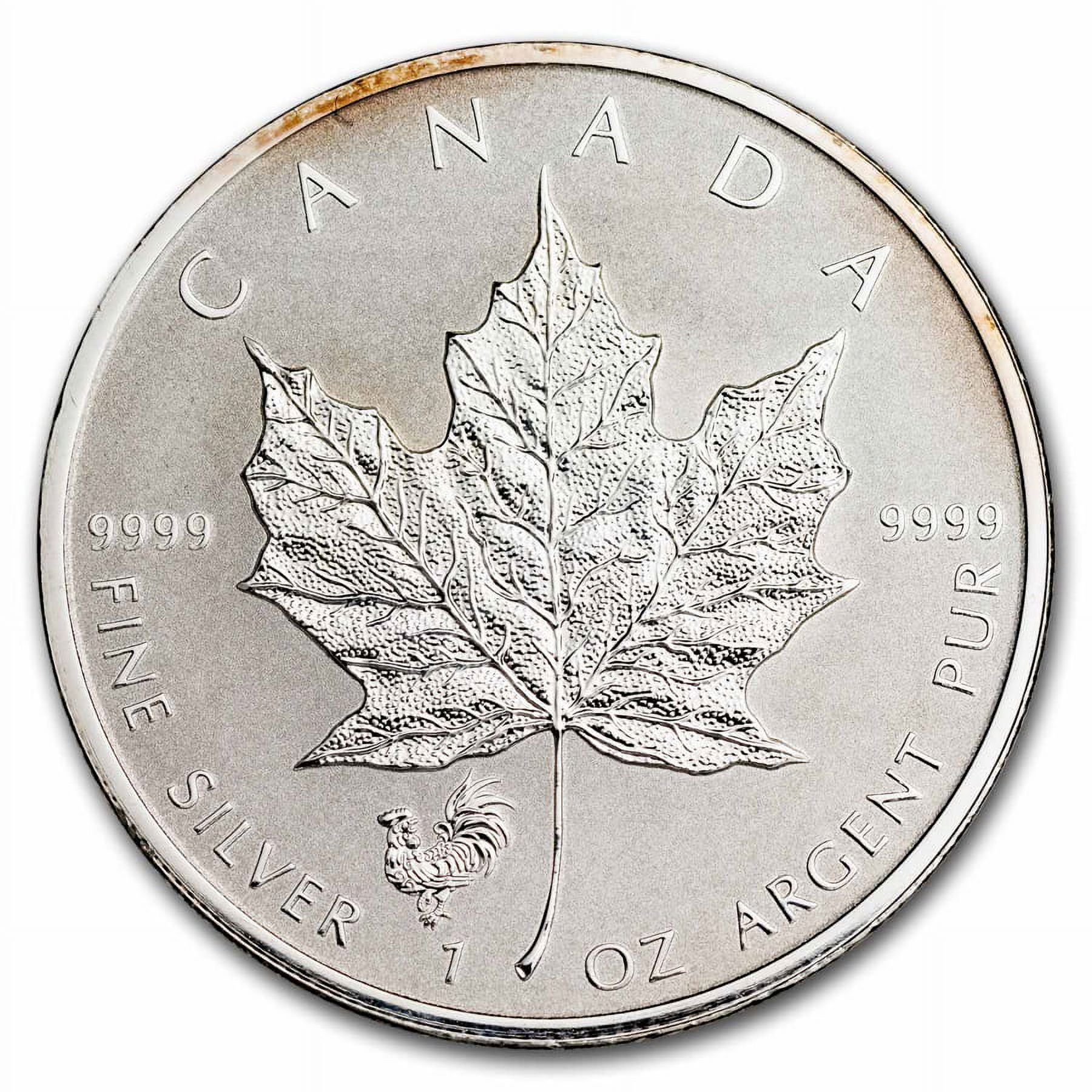 2017 Canada 1 oz Ag Maple Leaf Lunar Rooster Privy BU (Spotted ...