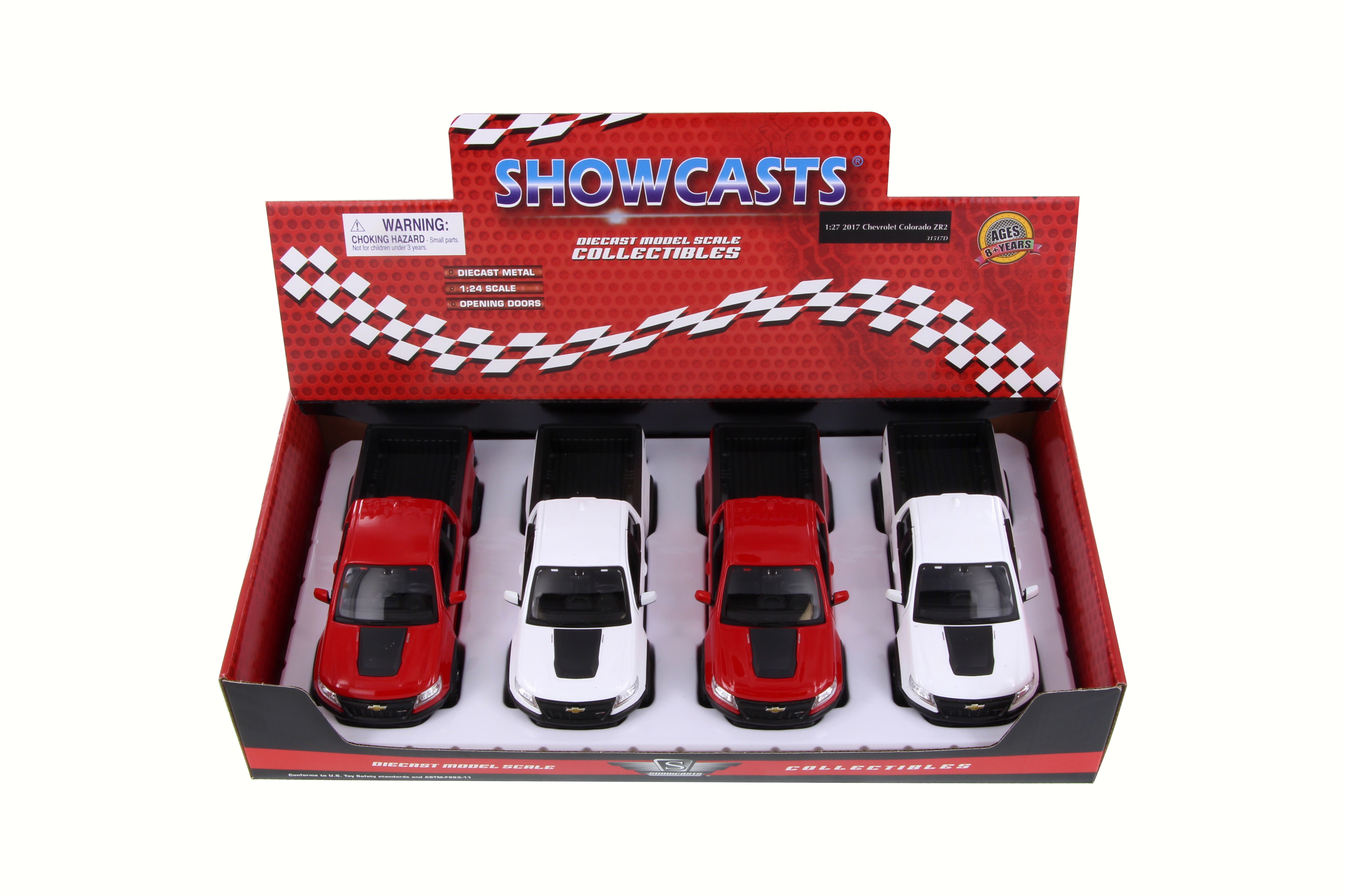 2017 Chevy Colorado ZR2 Pickup Truck, Red & White, Showcasts 37517 - 1/ ...