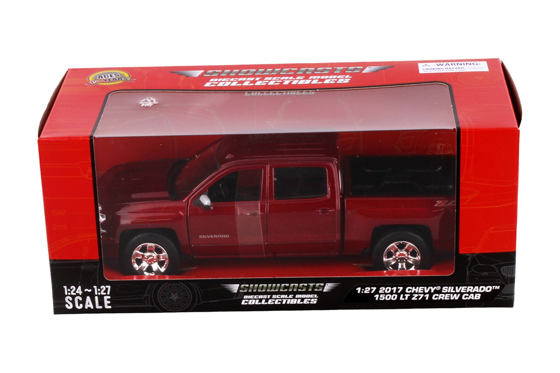2017 Chevy Silverado 1500 LT Z71 Crew Cab Truck, Red - Showcasts 71348R ...