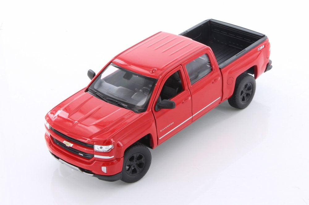 2017 Chevy Silverado, Red - Welly 24083/4D - 1/24 Scale Diecast Model ...