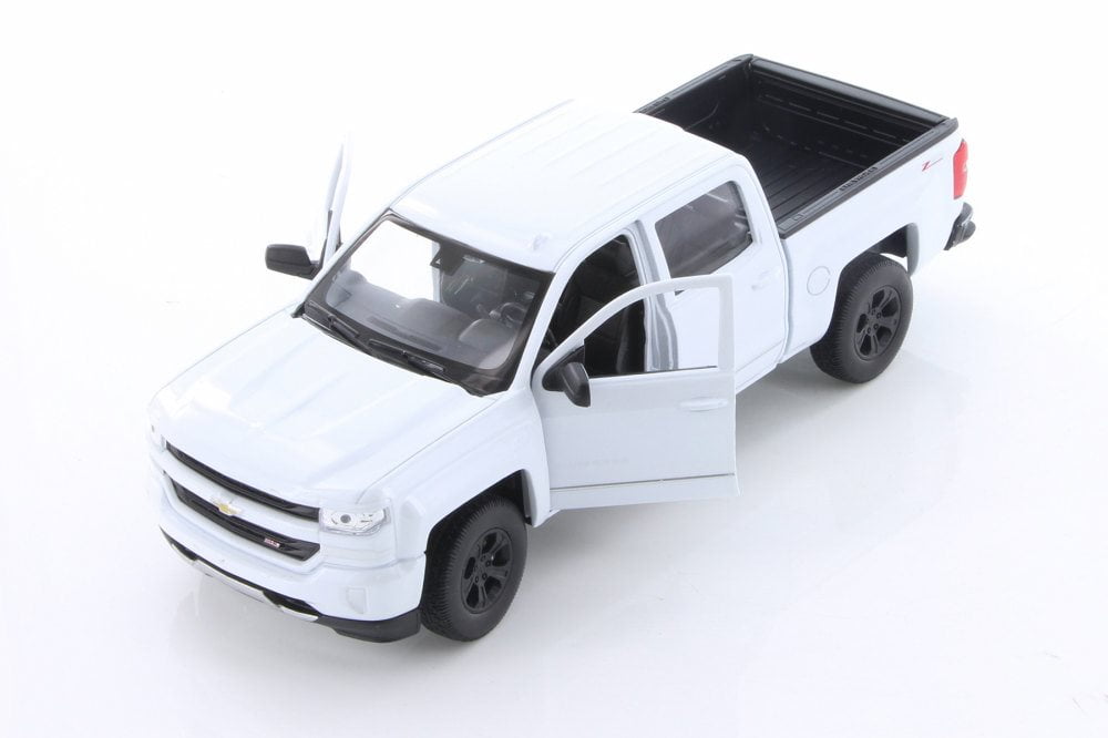 2017 Chevy Silverado, White - Welly 24083/4D - 1/24 Scale Diecast Model ...