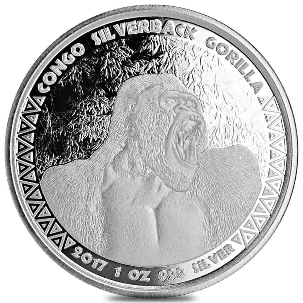 2017 Congo 1 oz Prooflike Silverback Gorilla Silver Coin - Walmart.com
