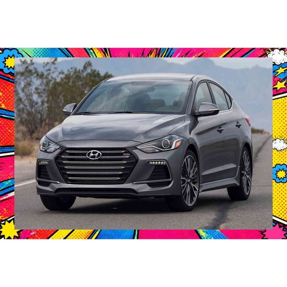 2017 Hyundai Elantra Sport - Pop Art Edition | 24x36 Inch Laminated ...