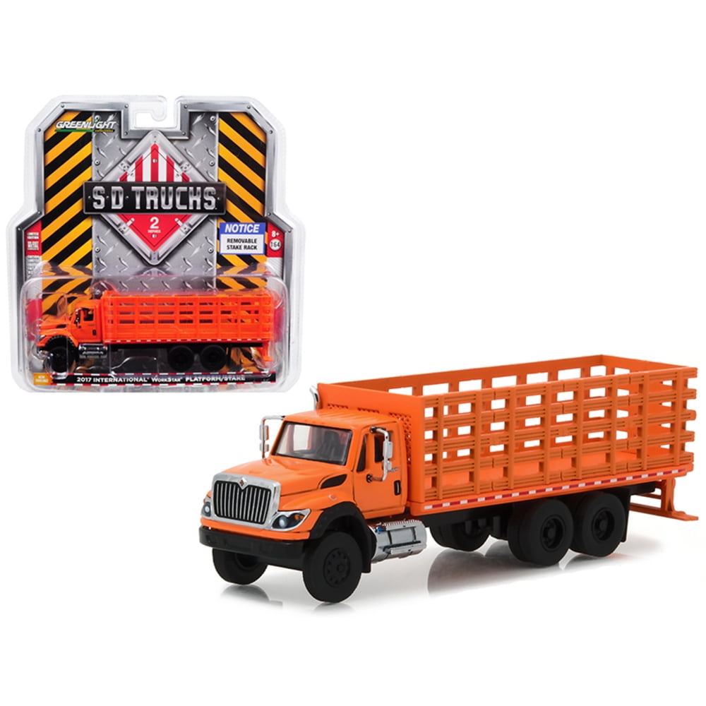 2017 International Workstar Platform Stake Truck Orange SD Trucks ...