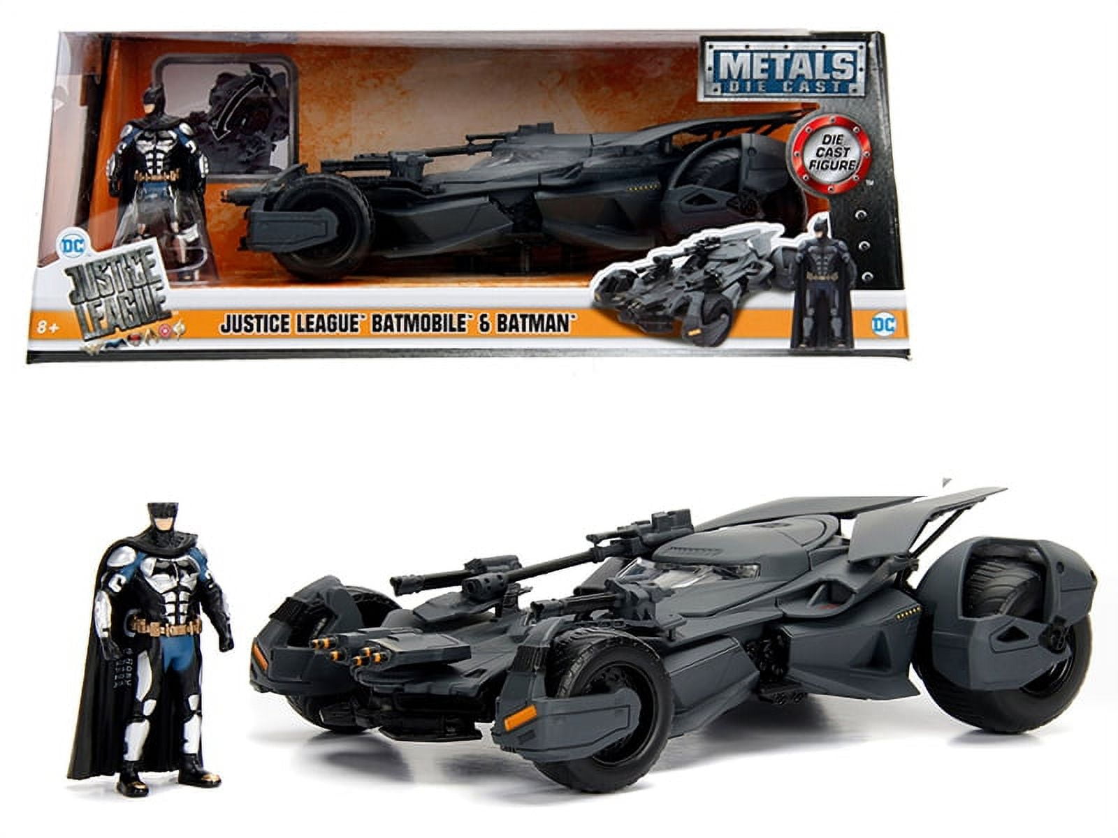 2017 Justice League Batmobile with diecast Batman Figure 1/24 Diecast ...