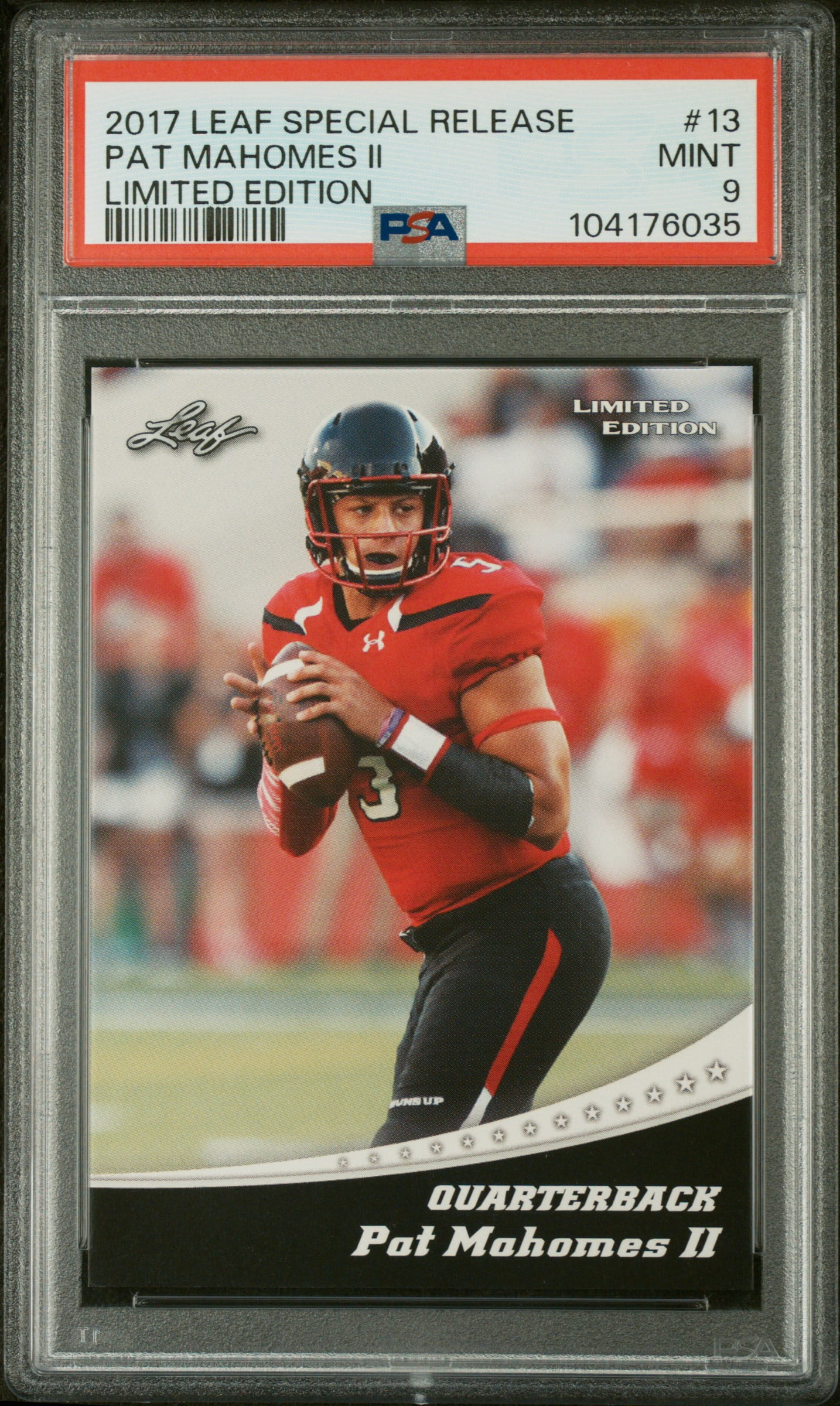 2017 Leaf Special Release Limited Edition Patrick Mahomes II #13 PSA 9 ...