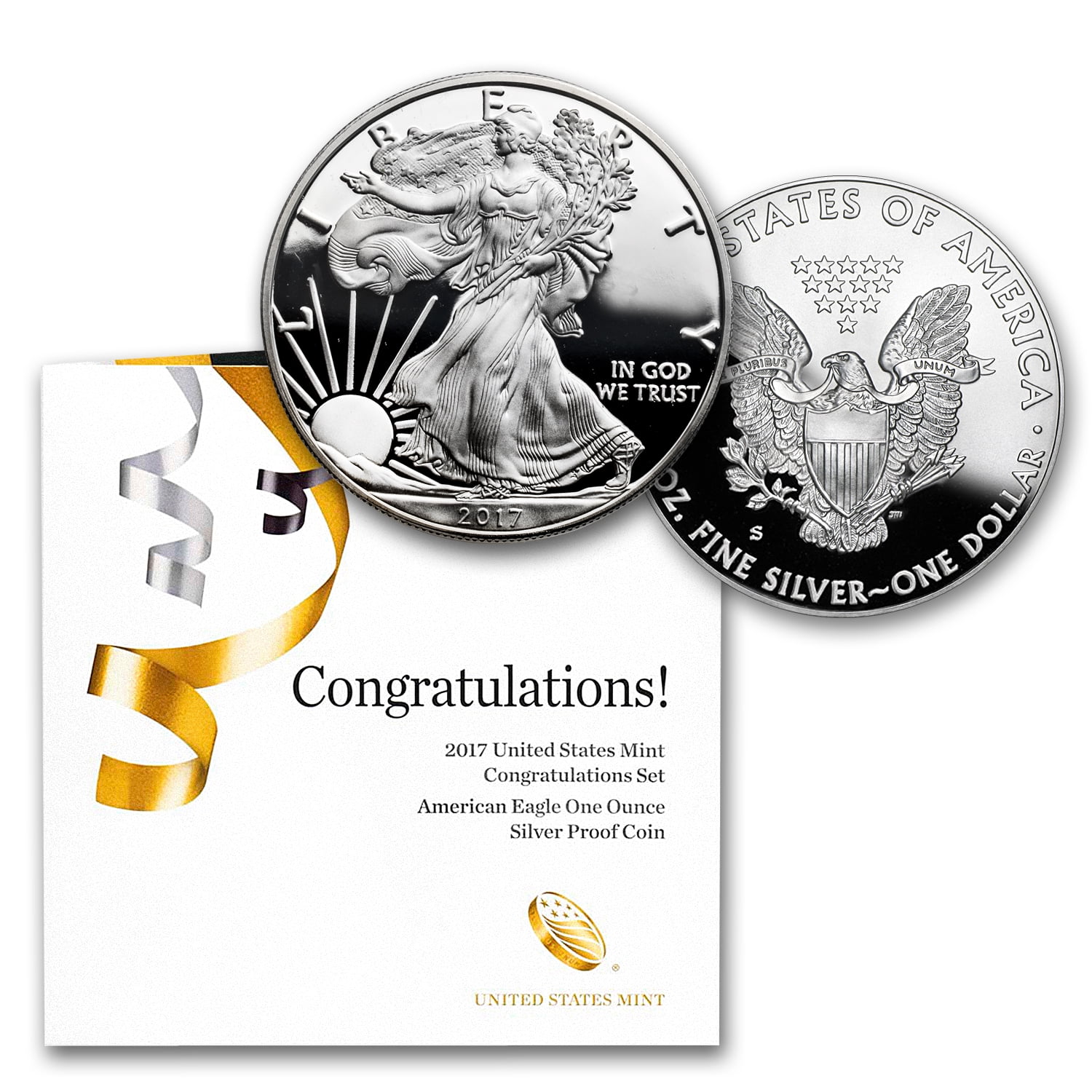 2017-S 1 oz Proof American Silver Eagle (Congratulations Set) - Walmart.com