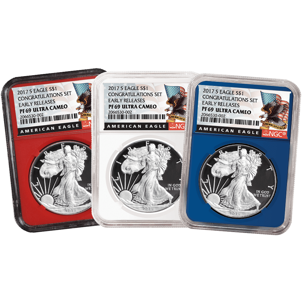 2017-S Proof $1 American Silver Eagle Congratulations Set NGC PF69UC ...