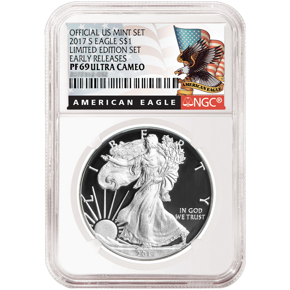 2017-S Proof $1 American Silver Eagle Limited Edition Set NGC PF69UC Black ER Label - Walmart.com