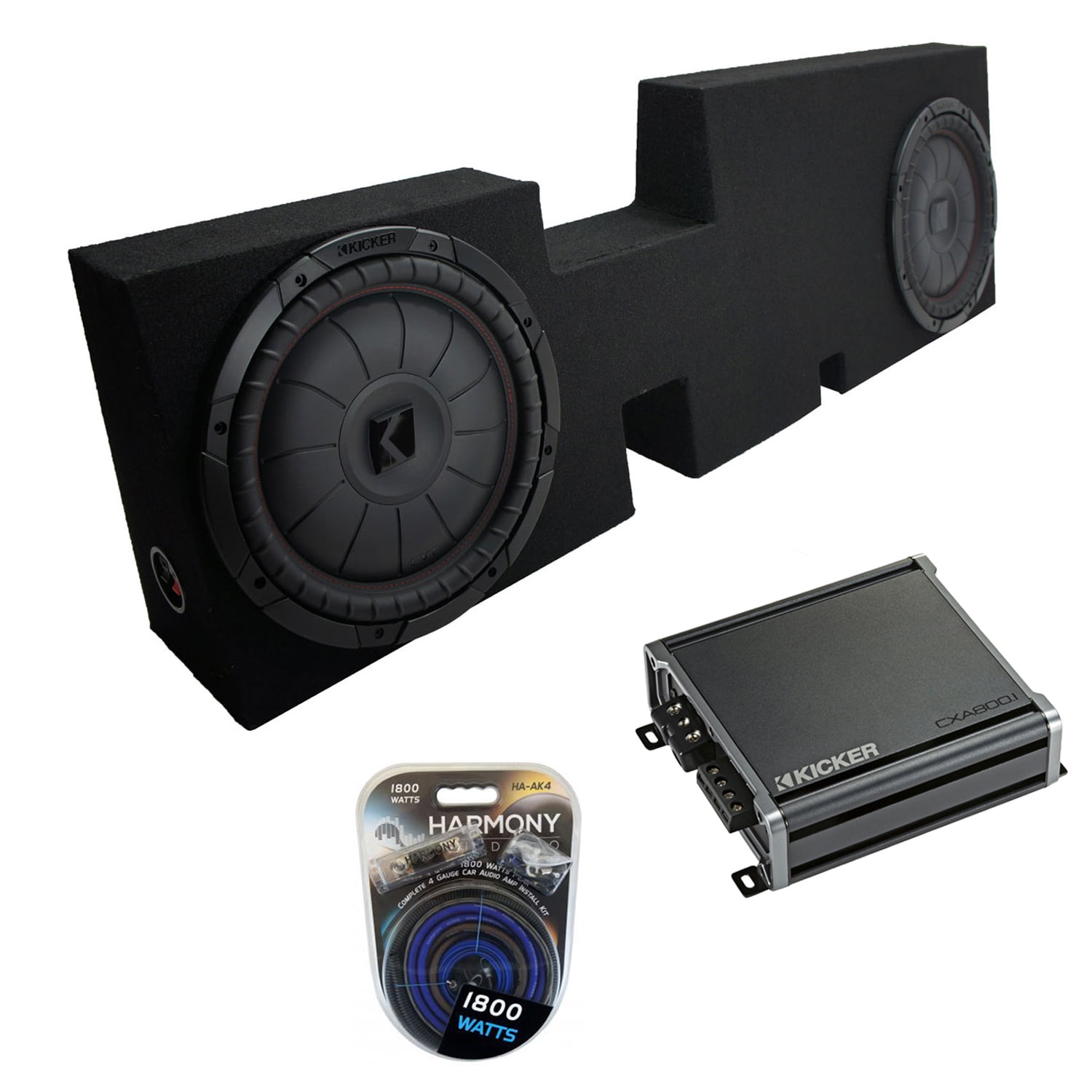 2017-UP Ford F-350 Supercrew Truck Dual 12" Kicker 43CVT124 Sub Box ...