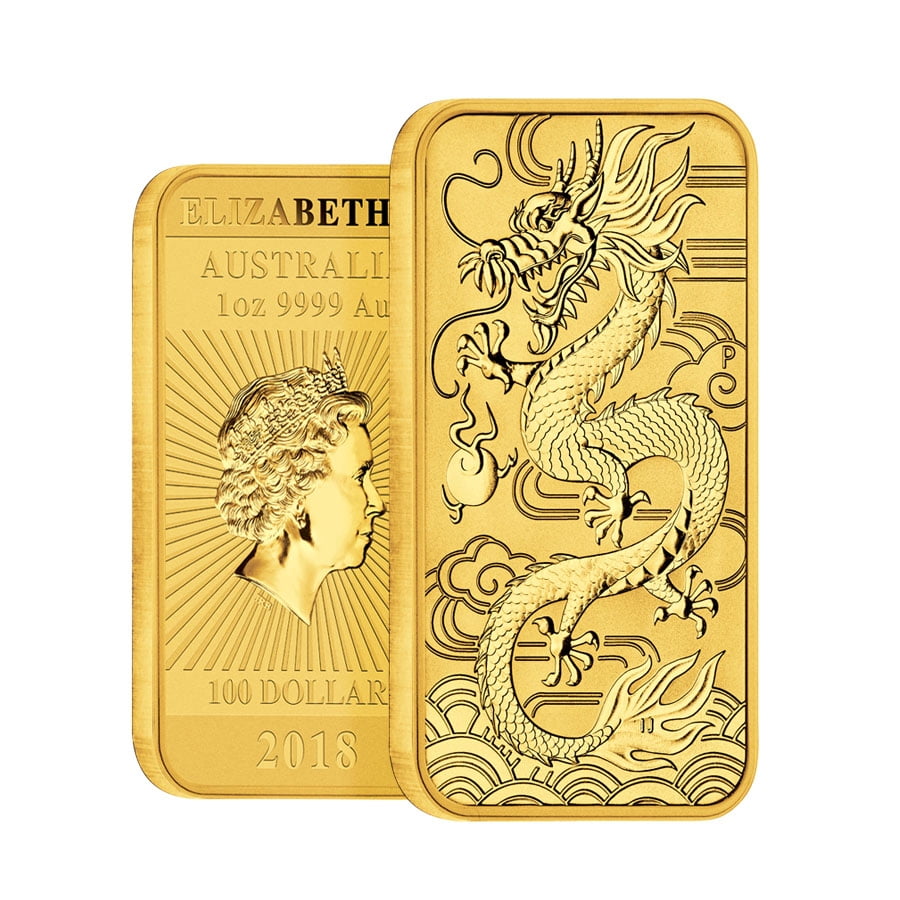 2018 1 oz Gold Australian Dragon Coin Bar $100 BU - Walmart.com